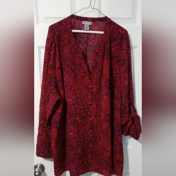 Catherines | Tops | Catherines Vibrant Buttondown Shirt | Poshmark